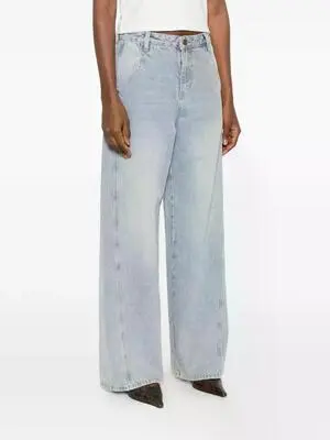 ELEH Button-fastening Wide-leg Jeans
