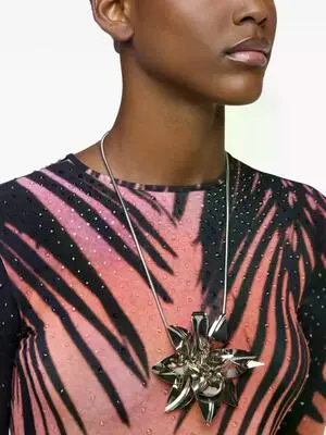 Rabanne Flower Pendant Necklace - Silver