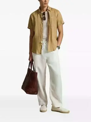 Polo Ralph Lauren Embroidered Custom Linen Shirt - Neutrals