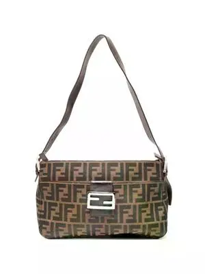 Fendi 1990s Zucca Canvas Shoulder Bag - Neutrals