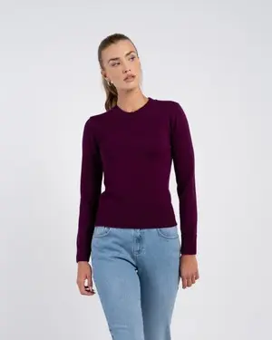 KETTLEWELL Minna Long Sleeve Crew Neck Sweater - Beetroot