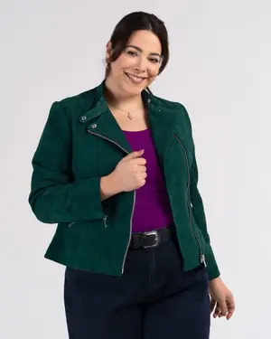 KETTLEWELL Suede Biker Jacket - Blue Spruce