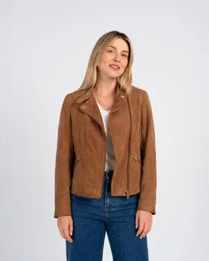 KETTLEWELL Suede Biker Jacket - Camel