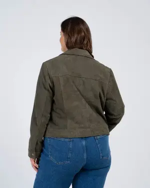 KETTLEWELL Harper Suede Bomber Jacket - Khaki