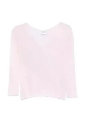BEYOU V-neck Long Sleeve Sweater - Pink