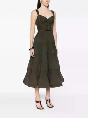 Zimmermann Pleated Draped Midi Dress