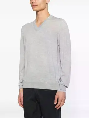GRAN SASSO V-neck Long Sleeve Sweater - Grey