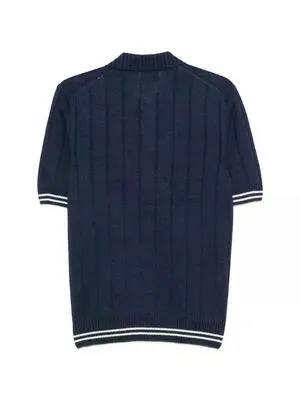 GRAN SASSO Ribbed-knit Polo Shirt