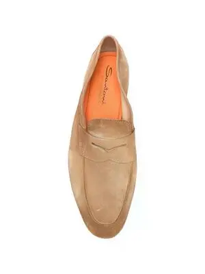 Santoni Suede Loafers - Neutrals