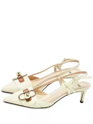 Fendi Pointed Toe Slingbacks - Neutrals