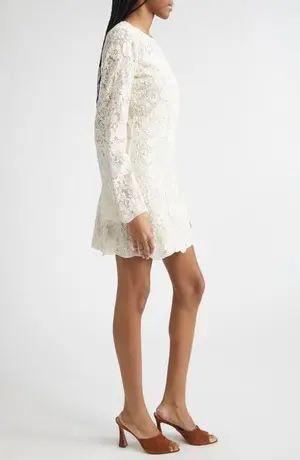 Veronica Beard Teresia Long Sleeve Lace Minidress