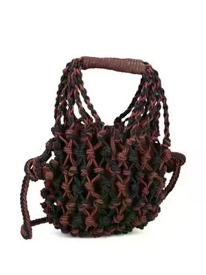 ALYSI Net Leather Bag - Brown