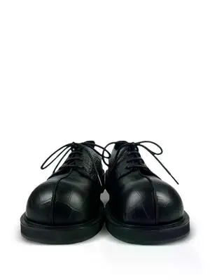 NO IDEA Crocodile Texture Lace-up Loafers