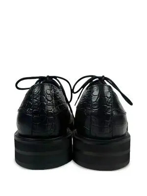NO IDEA Crocodile Texture Lace-up Loafers