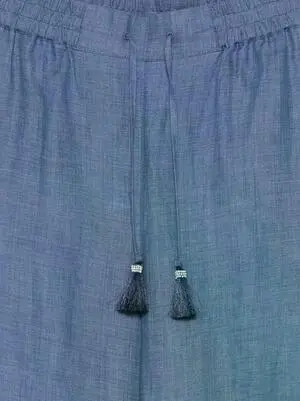 Marina Rinaldi Tassel Drawstring Wide Leg Trousers