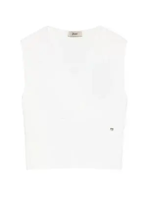 Herno V-neck Cropped Vest - White