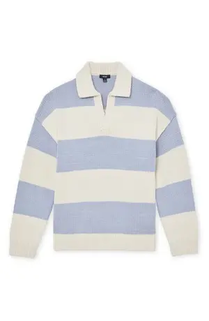 REISS Johnny Collar Sweater - White/soft Blue
