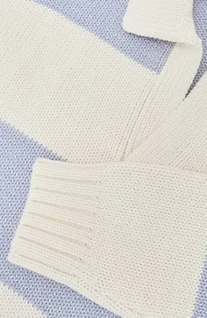 REISS Johnny Collar Sweater - White/soft Blue