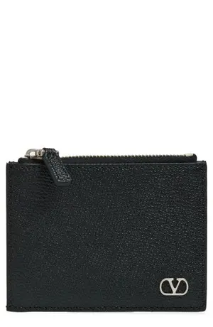 Valentino Garavani Vlogo Coin Purse/card Case - Black
