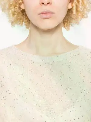 Antonelli Firenze Zagara Sequin-embellished Top - Neutrals