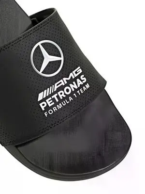 Adidas Adilette Amg Petronas Perforated Slides - Black