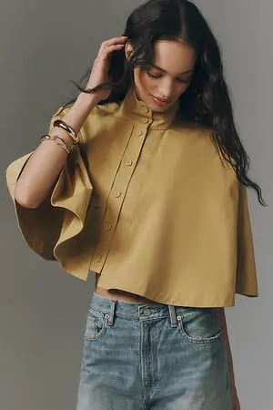 SUNDAY IN BROOKLYN Structured Trench Coat Cape Jacket