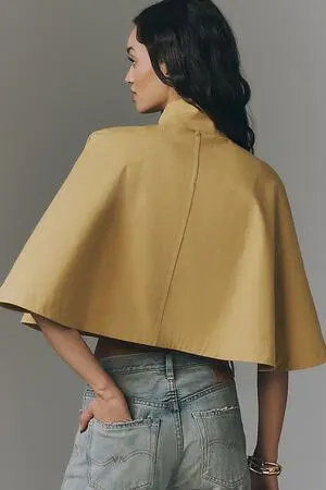 SUNDAY IN BROOKLYN Structured Trench Coat Cape Jacket