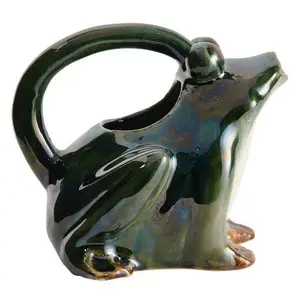 STORIED HOME Stoneware Frog Watering Pitcher