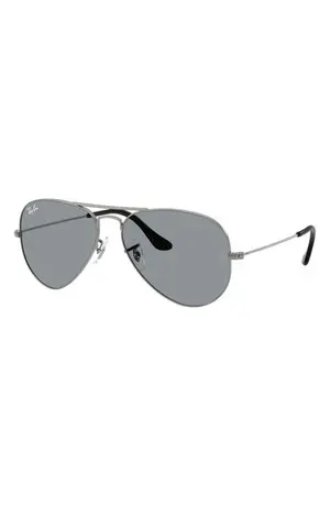 Ray-ban 58mm Aviator Sunglasses - Gunmetal/grey