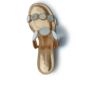 Bernardo Prya Kitten Heel Sandal - Gold
