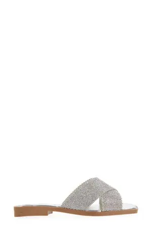 BOTTERO Criss-cross Rhinestone Slides - Prata