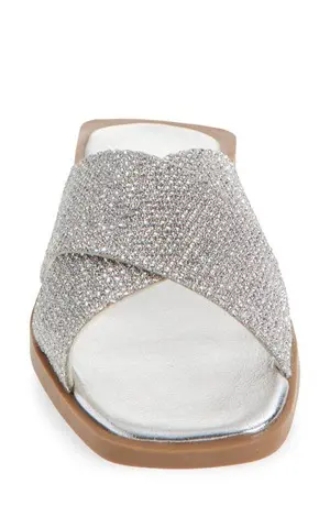 BOTTERO Criss-cross Rhinestone Slides - Prata