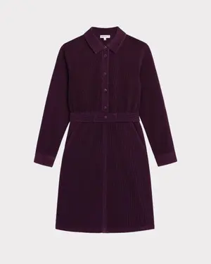KETTLEWELL Jamie Cord Shirt Dress - Cassis