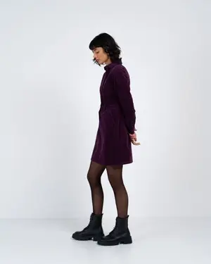 KETTLEWELL Jamie Cord Shirt Dress - Cassis
