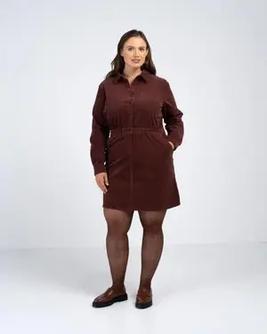 KETTLEWELL Jamie Cord Shirt Dress - Cocoa