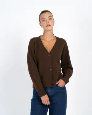 KETTLEWELL Merino Boxy Cardigan - Chocolate