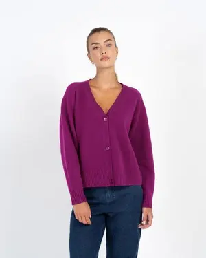 KETTLEWELL Merino Boxy Cardigan - Damson