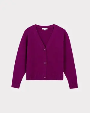 KETTLEWELL Merino Boxy Cardigan - Damson