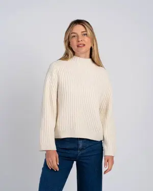 KETTLEWELL Maeve Rib Knit Sweater - Cream