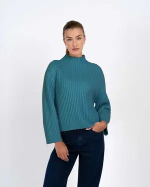 KETTLEWELL Maeve Rib Knit Sweater - Laguna