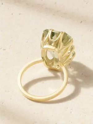 Ileana Makri Solitaire 18-karat Gold, Amethyst And Diamond Ring - Green