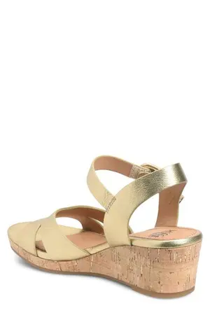 SOFFT Vanessa Ankle Strap Platform Wedge Sandal - Gold