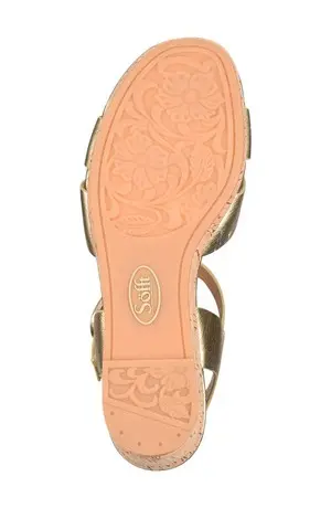 SOFFT Vanessa Ankle Strap Platform Wedge Sandal - Gold