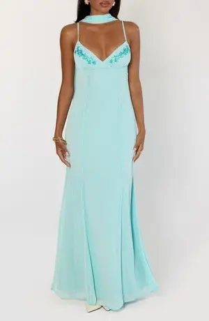 Princess Polly Jadira Chiffon Gown & Scarf Set