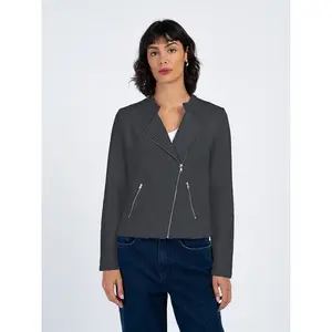 KETTLEWELL Cropped Biker Jacket - Charcoal