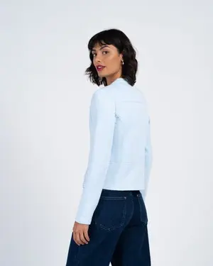 KETTLEWELL Sculpted Biker Jacket - Ice Blue