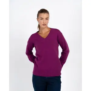 KETTLEWELL Anya V-neck Merino Wool Sweater - Dahlia