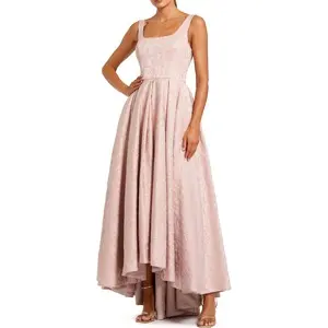 Mac Duggal Sleeveless Jacquard High-low Gown - Blush
