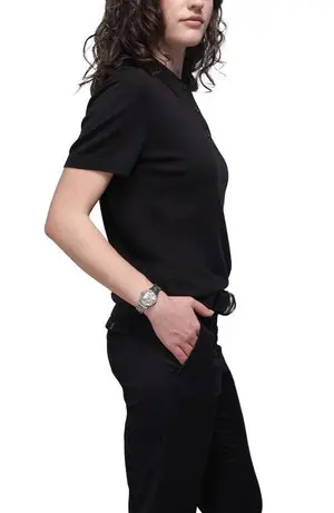 WILDFANG Relaxed-fit Sweater Polo - Black
