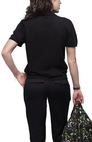 WILDFANG Relaxed-fit Sweater Polo - Black